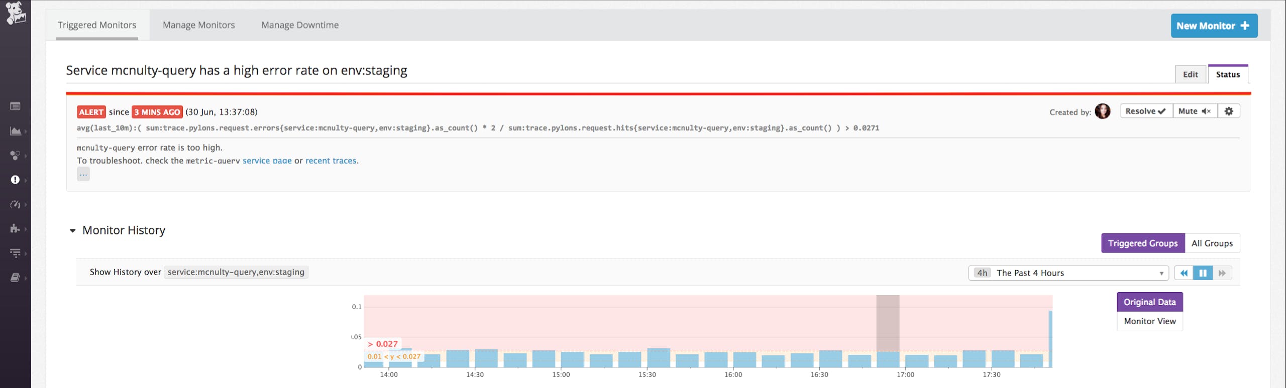 Introducing service-level alerts in Datadog APM
